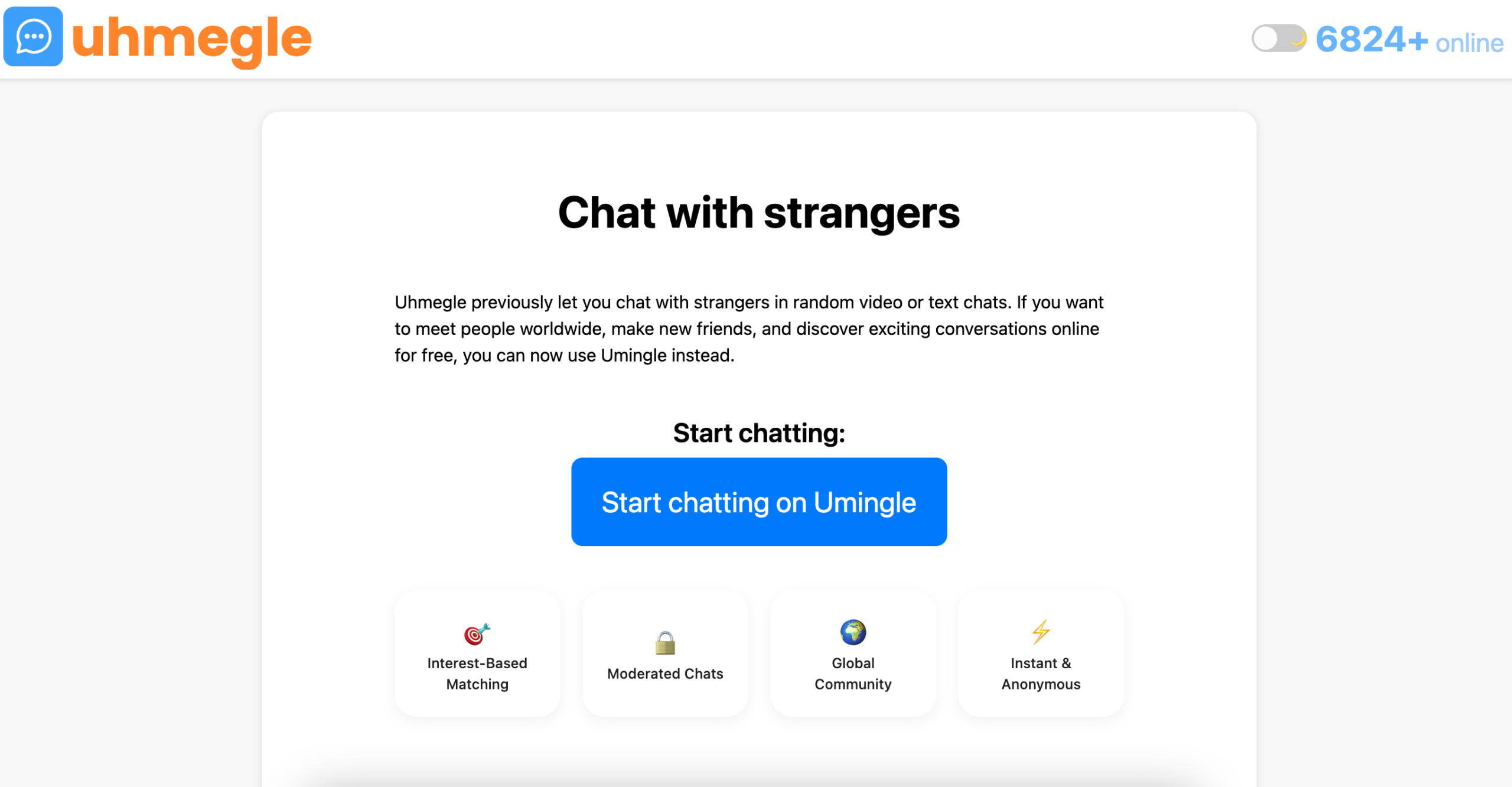 Uhmegle: Simple & Anonymous Random Chat with Strangers - Pink Chat