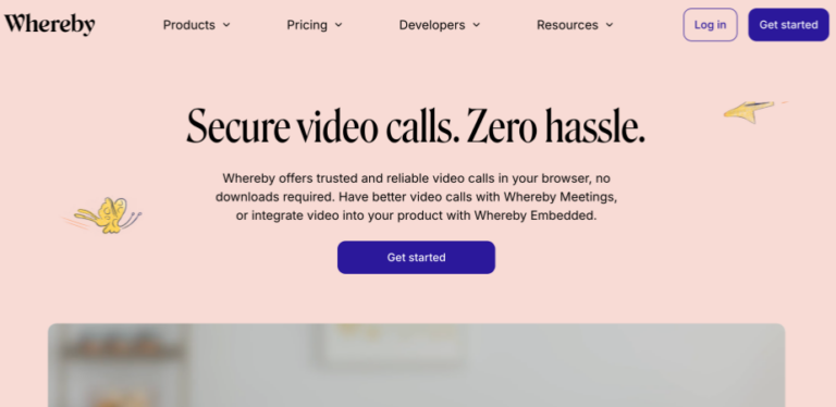 Whereby: Free Video Calls with No Downloads Required - Pink Chat
